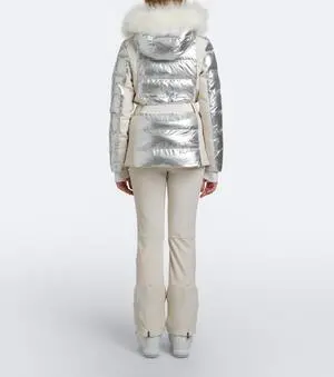 YVES SALOMON Belted Shearling-trimmed Ski Jacket