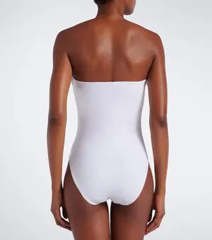 KARLA COLLETTO Juliet Floral-applique Swimsuit - White