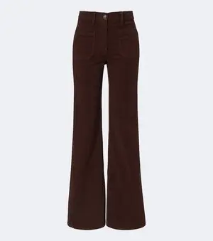 NILI LOTAN Florence Flared Jeans - Brown