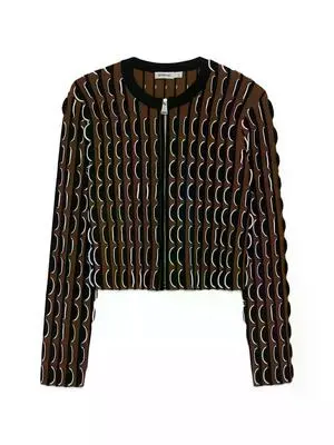 Simkhai Kylie Geometric-pattern Cropped Cardigan