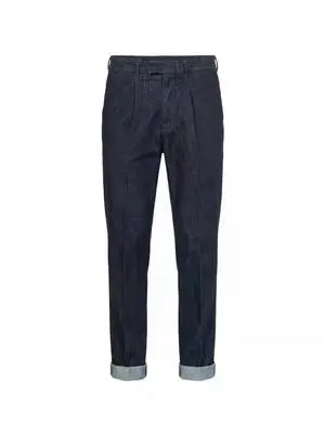 MASON'S Pleated Turn-up Chinos - Blue