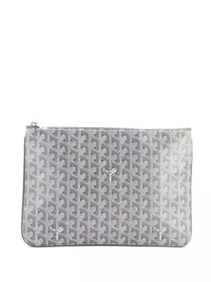 Goyard Senat Zip Coated Canvas Mm Pouch - Grey