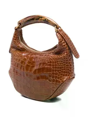 VISONA` Ambra Croc-effect Leather Tote Bag