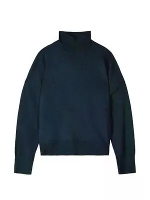 Patrizia Pepe Logo-plaque Roll-neck Sweater - Blue