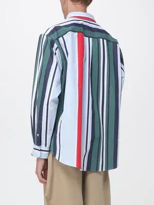 Loewe Striped Cotton Shirt With Button-down Collar And Patch Pocket