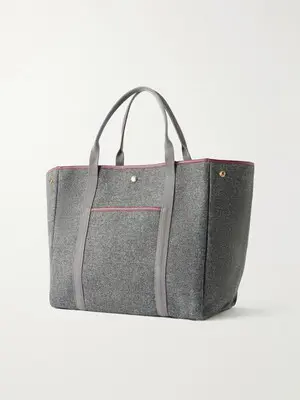 Rue De Verneuil Traversée Large Leather And Webbing-trimmed Felt Tote