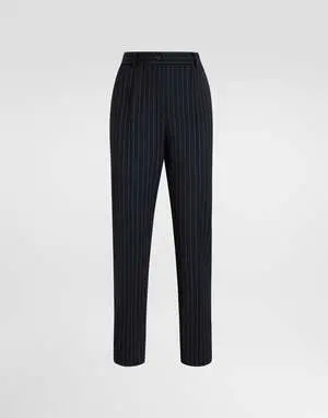 Dolce & Gabbana Pinstripe Wool Trousers Pants And Shorts Multi-colored - Multicolor