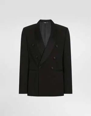 Dolce & Gabbana Double-breasted Tuxedo Jacket In Techno Gabardine Collection