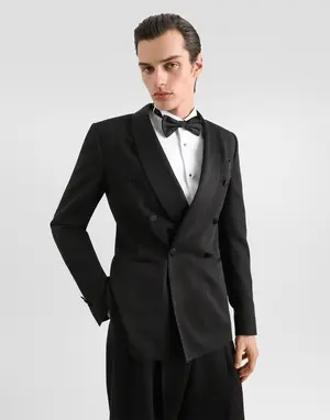 Dolce & Gabbana Double-breasted Tuxedo Jacket In Techno Gabardine Collection
