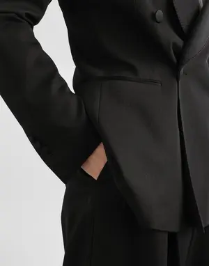 Dolce & Gabbana Double-breasted Tuxedo Jacket In Techno Gabardine Collection