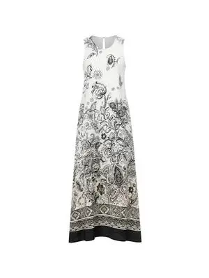 KAOS Paisley-print Sleeveless Midi Dress - White
