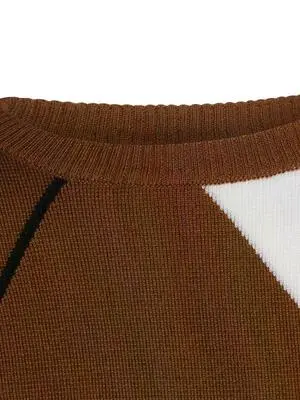 Max Mara Argyle Wool Boxy Sweater