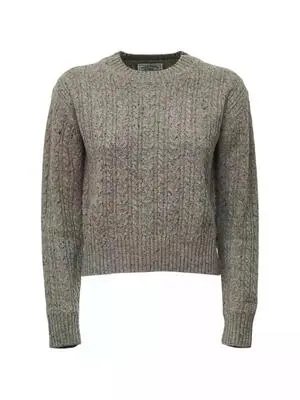 MC2 SAINT BARTH Greige Lalia Donegal Wool Blend Crewneck Knit Sweater - Grey