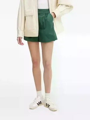 Columbia Acker Rock Pleated Logo-patch Shorts - Green