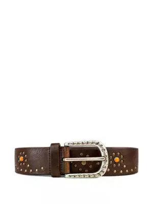 ANDERSON'S Stud-embellished Leather Belt - Brown
