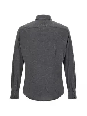 Brunello Cucinelli Silk And Cotton Lightweight Jersey Shirt With Spead Collar
