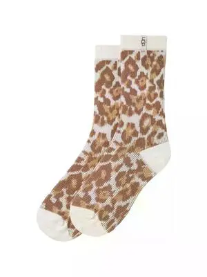 UGG Leopard-print Socks - Neutrals