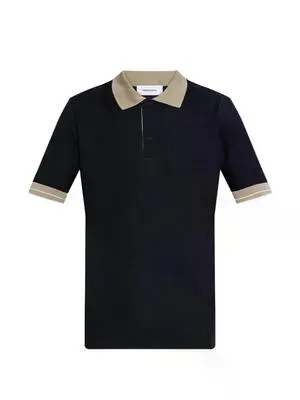 FERRAGAMO Contrast-trim Polo Shirt - Blue