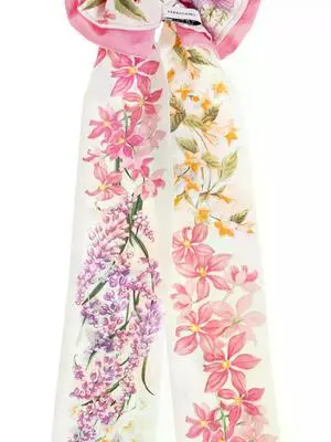 SALVATORE FERRAGAMO Spring-print Silk Scrunchie With Mini Bandeau