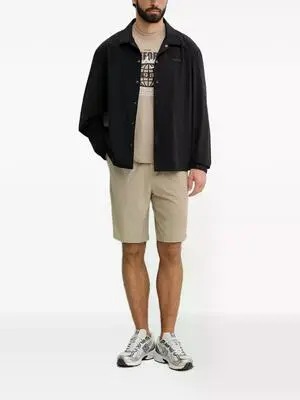Guess Logo-print Pleated Shorts - Neutrals