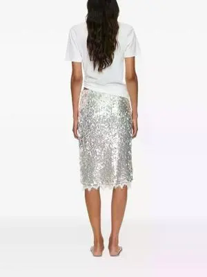 Christopher Esber Opaline Sequin-embellished Midi Skirt - Grey