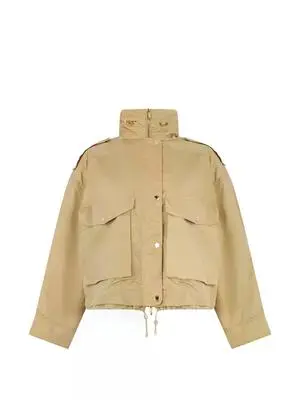 MOORER High-neck Drawstring Bomber Jacket