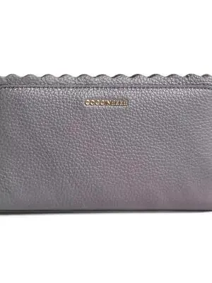 COCCINELLE Large Scalloped-edge Pebbled Leather Wallet