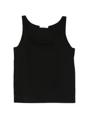 Max Mara Mxpumano Scoop-neck Ribbed Top - Black