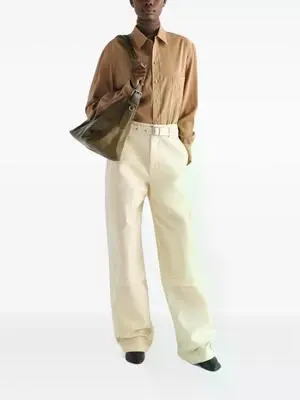 LEMAIRE Work Pants In Garment-dyed Shiny Denim