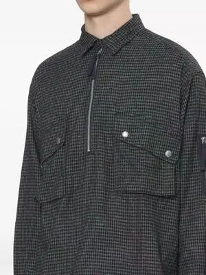 COMME DES GARÇONS HOMME Houndstooth-pattern Quarter-zip Polo Shirt