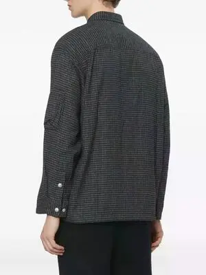 COMME DES GARÇONS HOMME Houndstooth-pattern Quarter-zip Polo Shirt