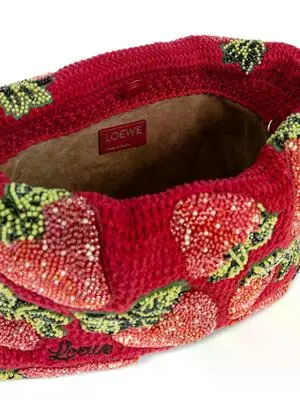 Loewe Mini Flamenco Strawberry-beaded Clutch Bag