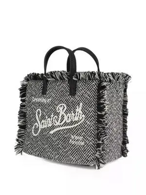 MC2 SAINT BARTH Herringbone-pattern Fringed Tote Bag
