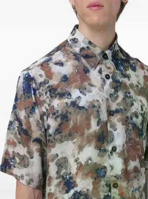 ARMANI EXCHANGE Abstract-print Short-sleeve Shirt