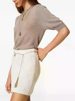 TWINSET Short Knit Skirt With Criss-cross Pattern