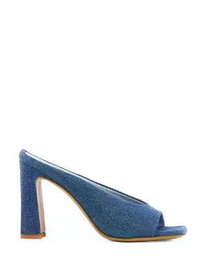 PAUL WARMER Livia Denim Mules - Blue