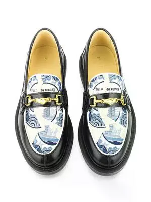 Filling Pieces Broken Plate Round-toe Loafers