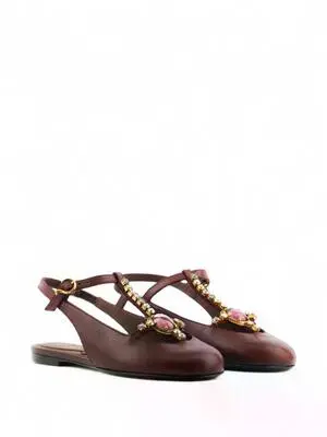 Etro Embellished T-bar Ballet Flats