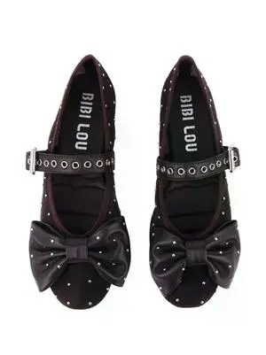 BIBI LOU Gaela Studded Bow-detail Ballet Flats
