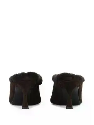 GUGLIELMO ROTTA Shearling-trim Suede Mules