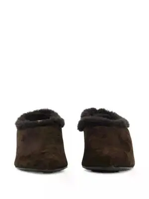 GUGLIELMO ROTTA Shearling-trim Suede Mules