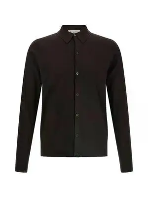 LARMERI STUDIO Button-up Long-sleeved Polo Shirt - Brown