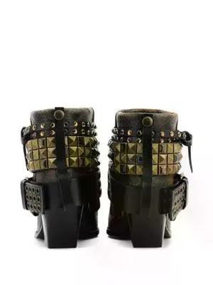 Elena Iachi Petra Stud-embellished Leather Ankle Boots