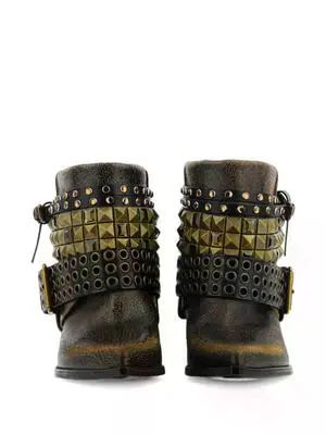 Elena Iachi Petra Stud-embellished Leather Ankle Boots