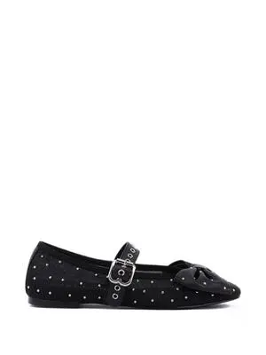 BIBI LOU Gaela Studded Bow Ballet Flats - Black