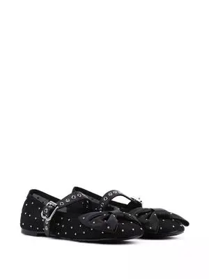 BIBI LOU Gaela Studded Bow Ballet Flats - Black