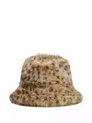 BALLANTYNE Leopard-print Faux-fur Bucket Hat - Neutrals