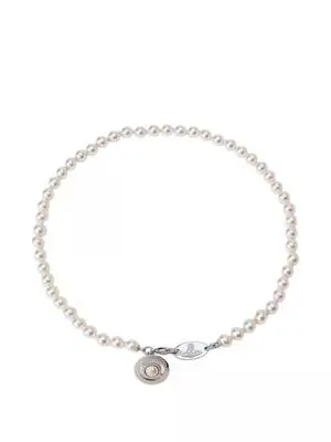 VIVIENNE WESTWOOD Simonetta Logo-pendant Necklace - Neutrals