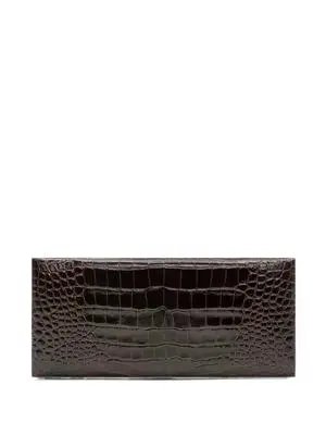TOM FORD Tumbled Printed Crocodile-leather Arc Clutch