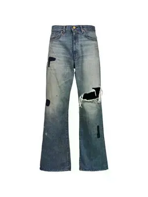 KAMIYA Repaired Bootcut Jeans - Blue